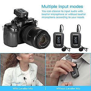 Saramonic Upgraded Blink500 Pro B2 2.4GHz Dual-Channel Wireless Lavalier Microphone for DSLR Video Camera Android iPhone Tablet PC Computer Recording Facebook YouTube Podcast Vlog Interview (B2)