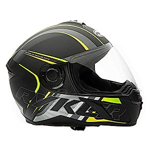 Motorcycle Full Face Helmet DOT Street Legal +2 Visors Comes with Clear Shield and Free Smoked Shield (MGAH21) (Matte Black Yellow, Large)