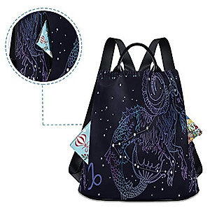 ALAZA Capricorn Zodiac Sign and Constellation Backpack Purse with Adjustable Straps for Woman Ladies