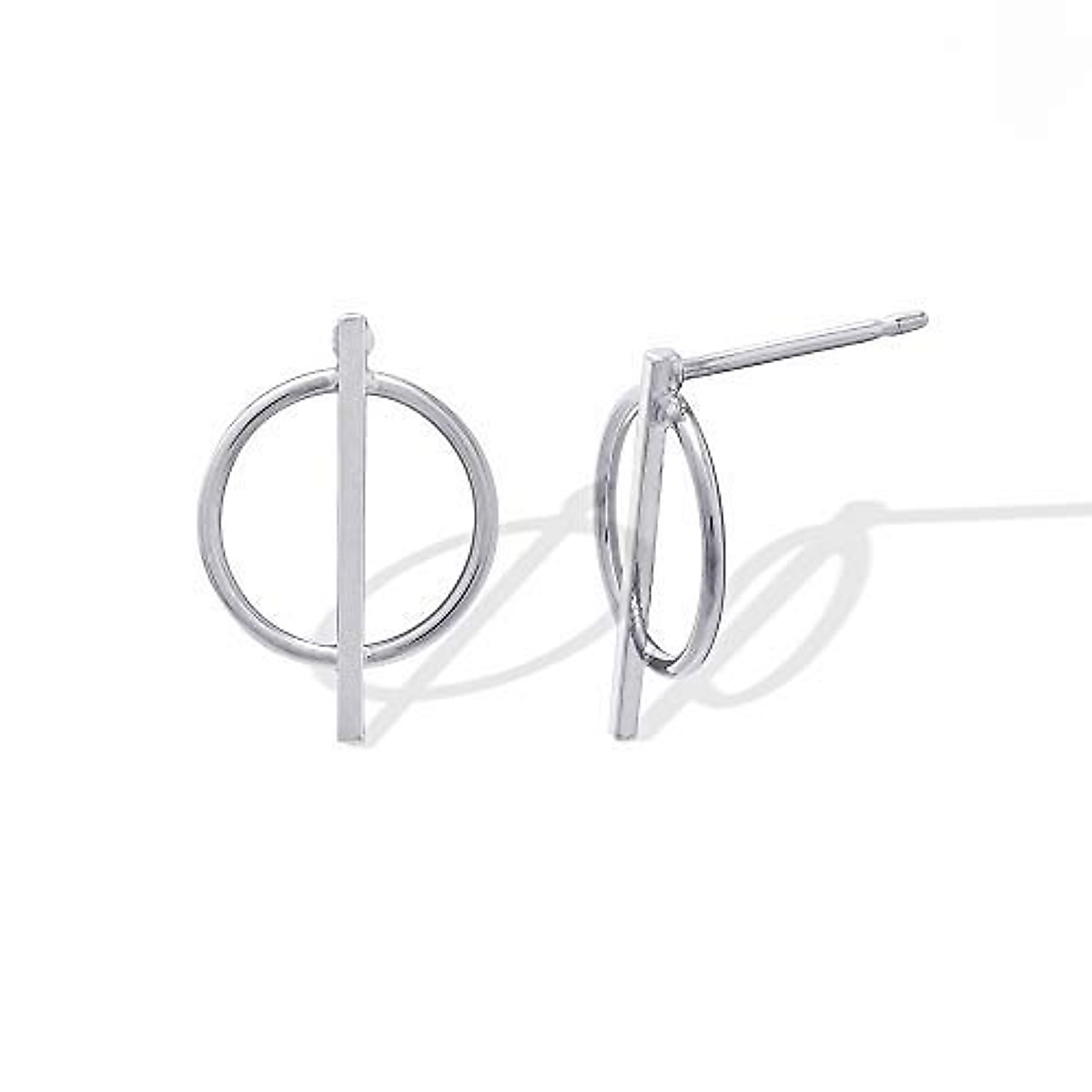 Boma Jewelry Sterling Silver Circle Bar Geometric Stud Earrings