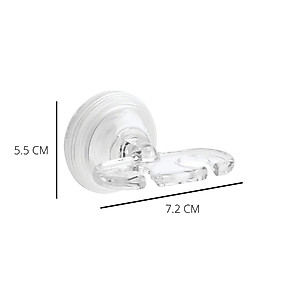 iDesign BPA-Free Plastic Bathroom Suction Toothbrush Holder - 2.75" x 2.25" x 2", Clear