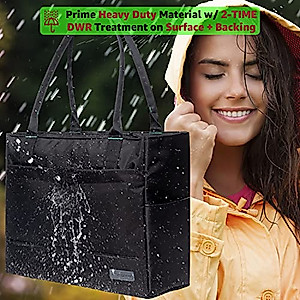 ECOMANNER Large Tote Bag for Women Work Teacher Heavy Duty Womens Travel Tote Handbags for Laptop (Black, Large)