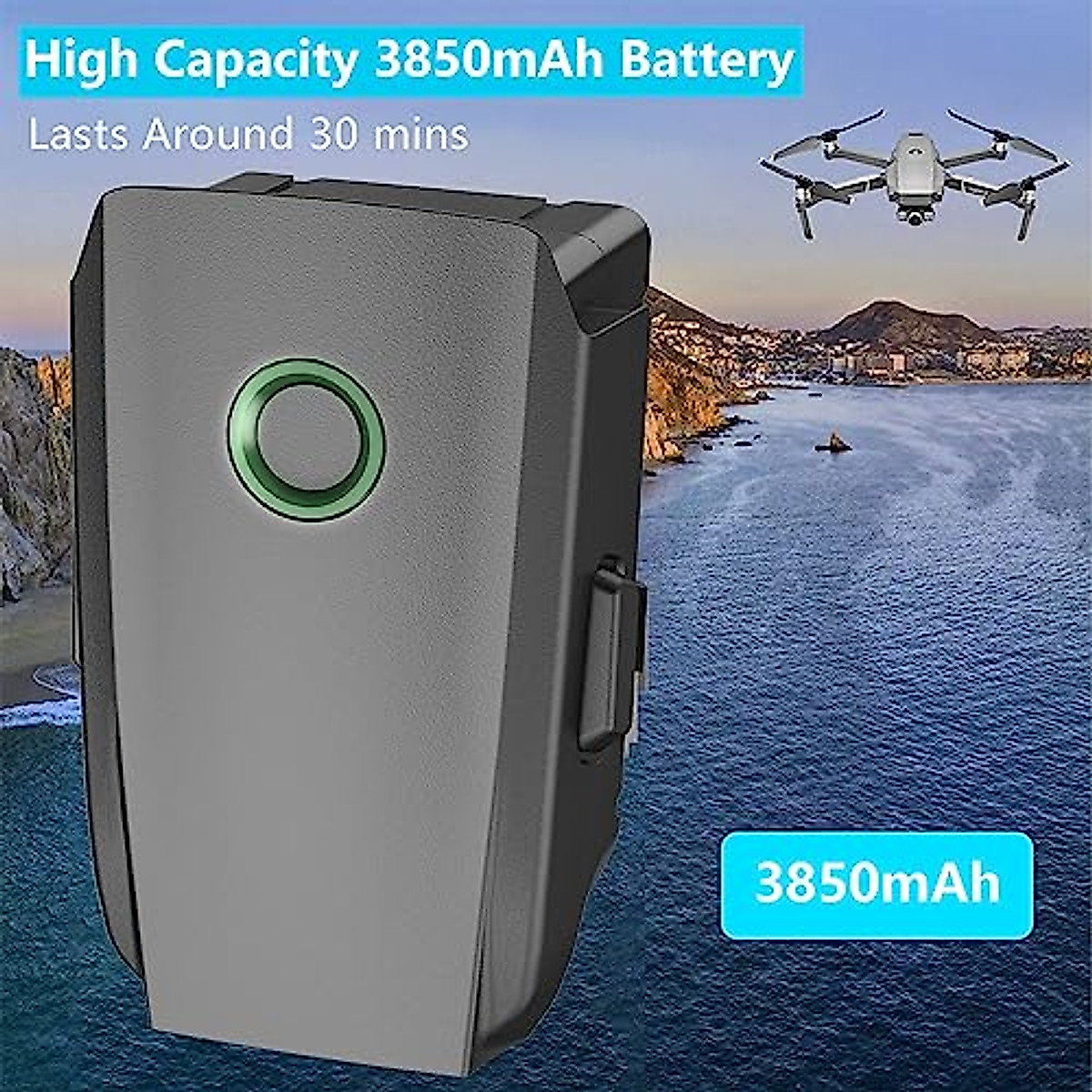 MVMOD Mavic 2 Pro Battery, 3850mAh 15.4V Intelligent Battery for DJI Mavic 2 Zoom/ 2 Pro Drone, 30Mins Max Flight Time