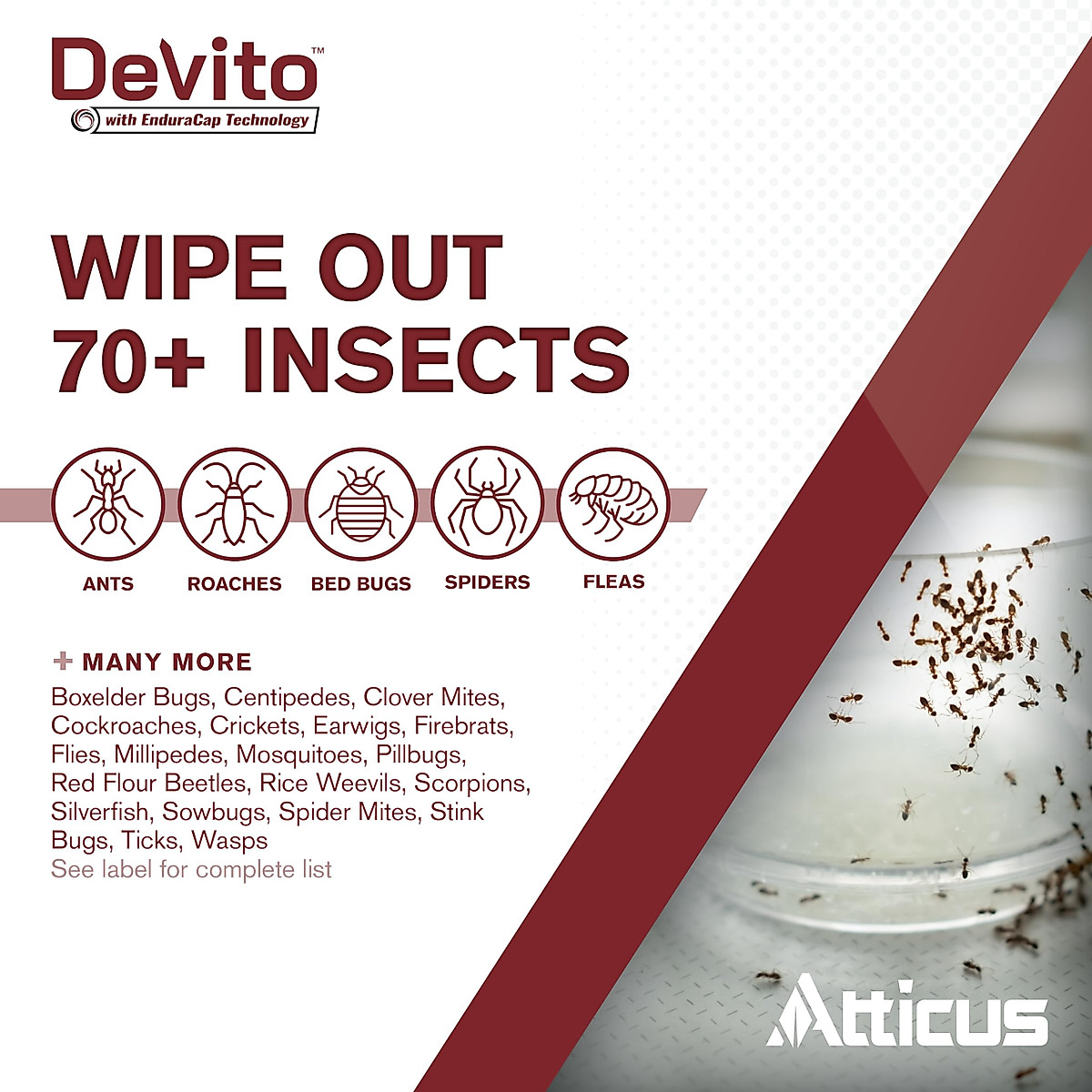 Devito Insecticide by Atticus - Compare to Demand CS - Lambda-cyhalothrin 9.7% Indoor and Outdoor Insect Control with EnduraCap Technology (8 oz)