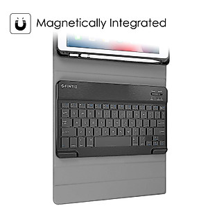 FINTIE Keyboard Case for iPad 6th / 5th Generation (2018/2017), iPad Air 2 / Air 1 (9.7 Inch) - [Built-in Pencil Holder] Soft TPU Back Cover w/Magnetically Detachable Keyboard, Black