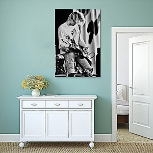 ROCK Singer Poster Kurt Poster Cobain Poster Poster Art Decor Painting Aesthetic Wall Art Canvas for Bedroom Decor 12x18inch(30x45cm) Unframe-style