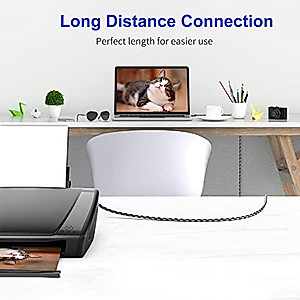 SNANSHI Printer Cable 25 ft USB Printer Cable USB A to USB B Cable Printer USB Cable Compatible with HP, Canon, Dell, Epson, Lexmark, Xerox Printer and More