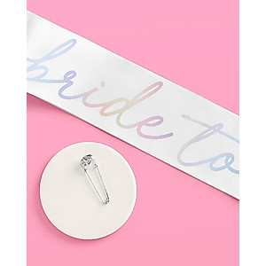 xo, Fetti Bachelorette Party Decorations Bride to Be Iridescent Sash | Classic Bridal Shower Gift, Bridesmaid Favors, Engagement Accessory