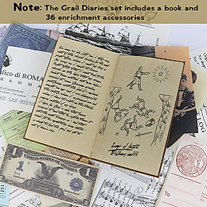 Litdevil Grail Diary Indiana Journal, Indiana Grail Diary, Indiana Grail Diary Props Toys, Vintage Leather Journal Classic Movie Prop Gifts