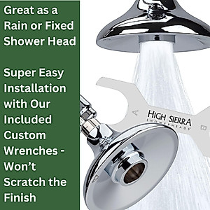 High Sierra Showerheads® - ‘Half Dome’ Solid Metal 1.8 GPM High Efficiency, Low-Flow Shower Head with Pressure and Flow Control Valve - Brushed Nickel