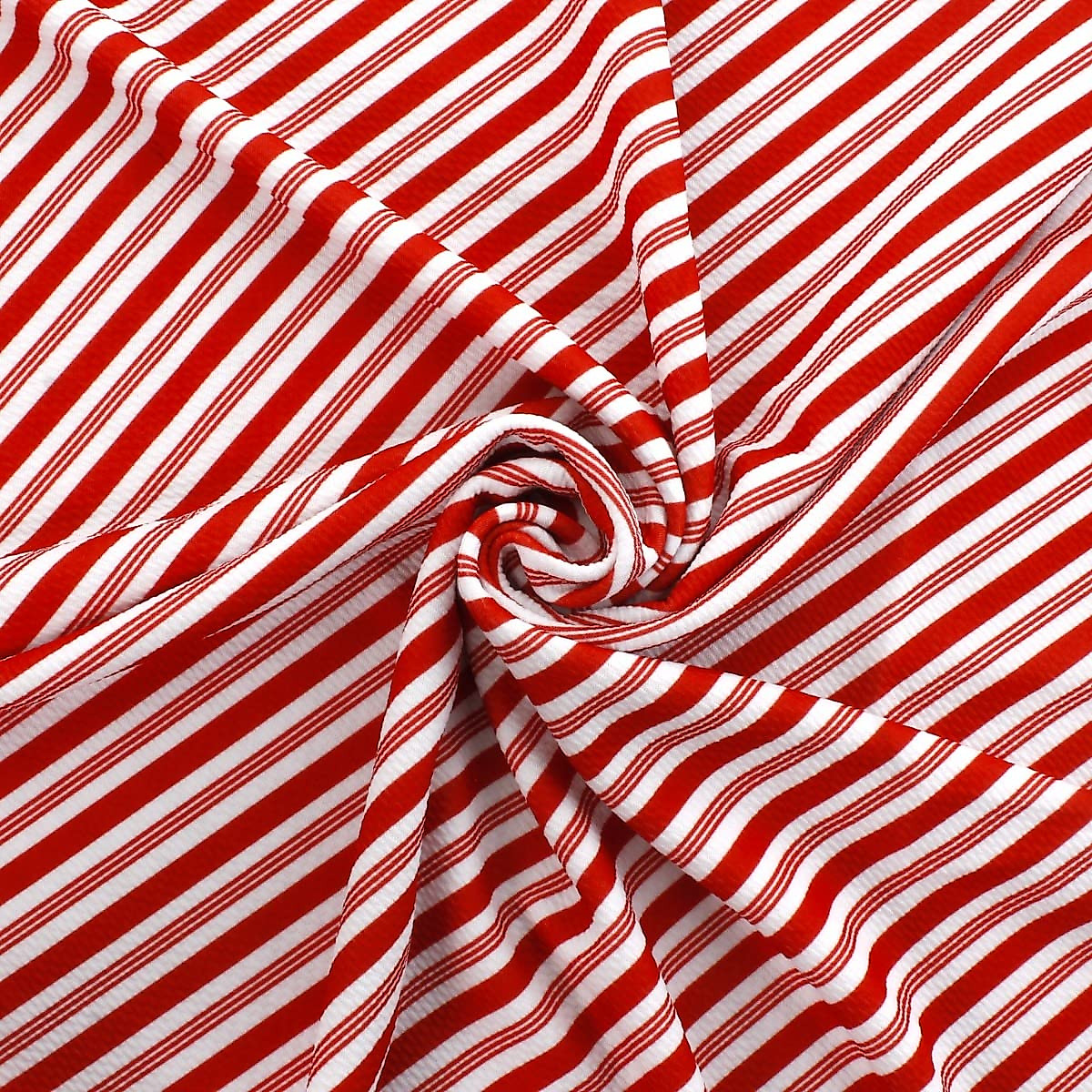 Red Candy Stripes Liverpool Bullet Fabric Textured Knit Jersey 4 Way Stretch - 1 Yard