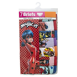 Miraculous Girls' Ladybug 7-Pack Underwear in Sizes 4, 6, 8, Multicolor/Assorted