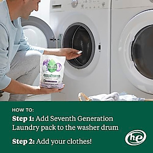 Seventh Generation Laundry Detergent Packs, Free & Clear, Made for Sensitive Skin, 90 Loads (2 pouches, 45 Ct EA)