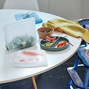 Stasher Platinum Silicone Food Grade Reusable Storage Bag, Clear (Bundle 4-Pack Large) | Reduce Single-Use Plastic | Cook, Store, Sous Vide, or Freeze | Leakproof, Dishwasher-Safe, Eco-friendly