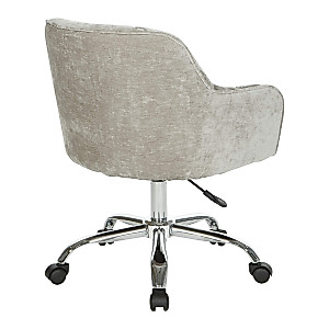 OSP Home Furnishings Versailles Office Chair in Smoke Velvet Fabric with Chrome Base