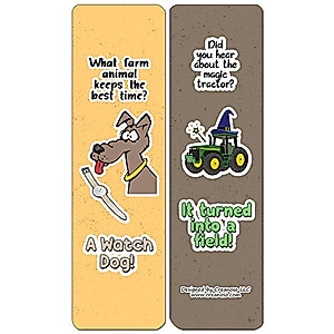 Creanoso Farm Jokes Bookmarks (60-Pack) - Premium Quality Gift Ideas for Children, Teens, & Adults for All Occasions - Stocking Stuffers Party Favor & Giveaways