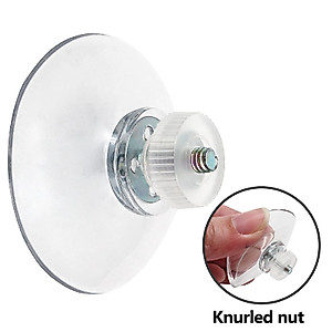 Piutouyar 41 mm/ 1.6 Inch Plastic Sucker Pad Holder, Round Strong Transparent Suction Pads, PVC Sucker with Screw Nut for Bathroom Wall, Window, Car Shade Cloth(6Pcs)