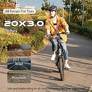 HITWAY Electric Bike for Adults, 20" Fat Tire E Bike 750W 20MPH Removable Folding Electric Bike, 48V/14Ah Battery 55-120KM,All Terrain tire Electric Bicycles