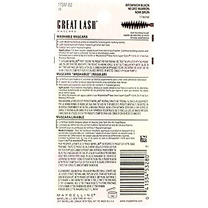 Maybelline Great Lash Washable Mascara, Brownish Black [102], 0.43 oz (Pack of 2)