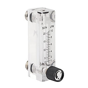 Gas Flow Meter,Boxwizard Oxygen Flow Meter Lzm6T Acrylic Pmma Adjustable Panel Type Gas Flowmeter 1~10Lpm 1/4"Bsp M18x1.5 Flow Meter Gas Acrylic
