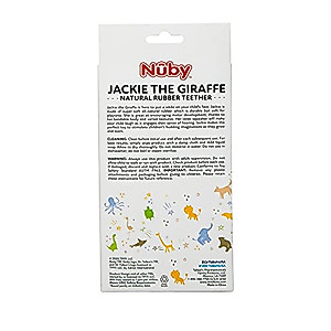 Nuby Jackie The Giraffe Natural Rubber Baby Teether - 3+ Months - Baby Teething Toy