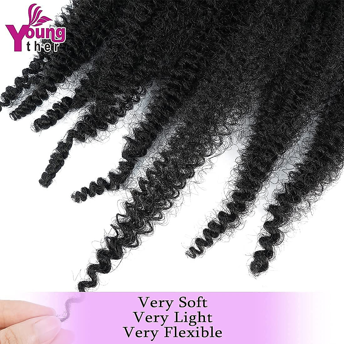 Pre-Separated Spring Twist Hair 24 Inch Long 6 Packs Soft Afro Twist Crochet Hair with Toka for Distressed Butterfly Locs Synthetic Marley hair Twist Braids Hair Extensions For Black Women (1B#)