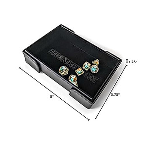 Stonehaven Winter Black Velvet and PU Leather Foldable Magnetic Dice Tray - for Tabletop Games, Collectibles - Jet Black Velvet, PU Leather, Magnets
