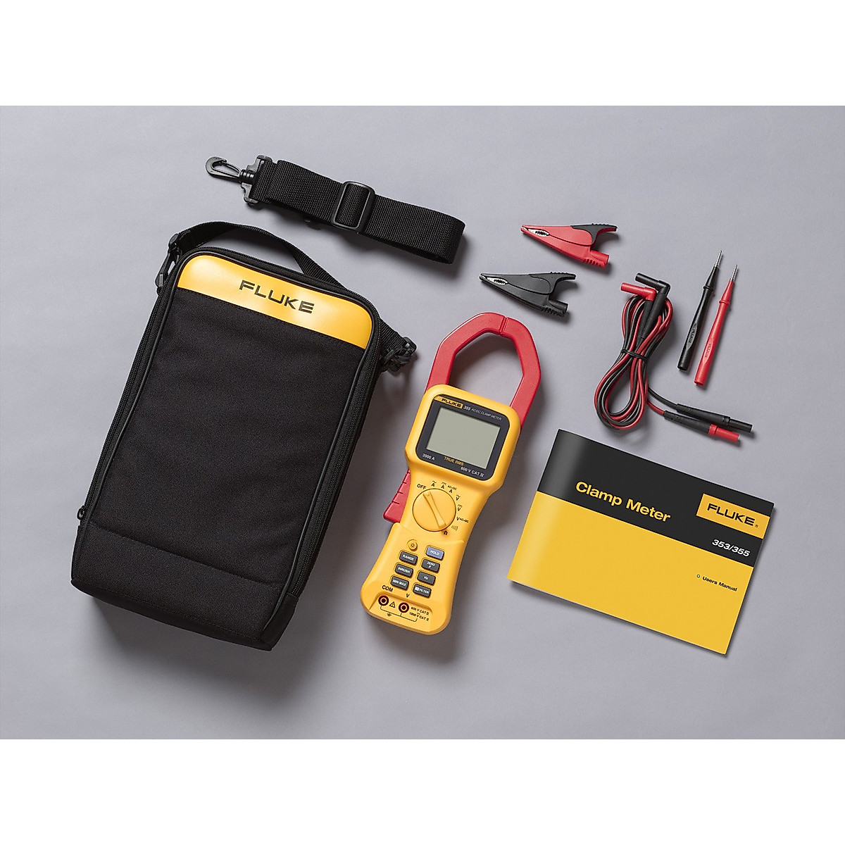 Fluke 355 True RMS Clamp-Meter, 2,000A AC/DC, Conductors to 58mm, Voltage, Frequency, and Resistance Measurement
