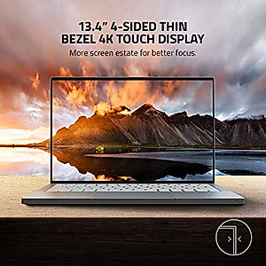 Razer Book 13 Laptop: Intel Core i7-1165G7 4 Core, Intel Iris Xe, 13.4" UHD+ Touch (3840 x 2100), 16GB RAM, 512GB PCIe M.2, CNC Aluminum, Chroma RGB, Thunderbolt 4, Intel Evo Certified, Mercury White
