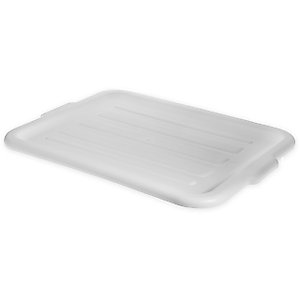 Carlisle FoodService Products N4401202 Comfort Ergonomic Wash Basin Tote Box Lid, Universal, White (Pack of 12)