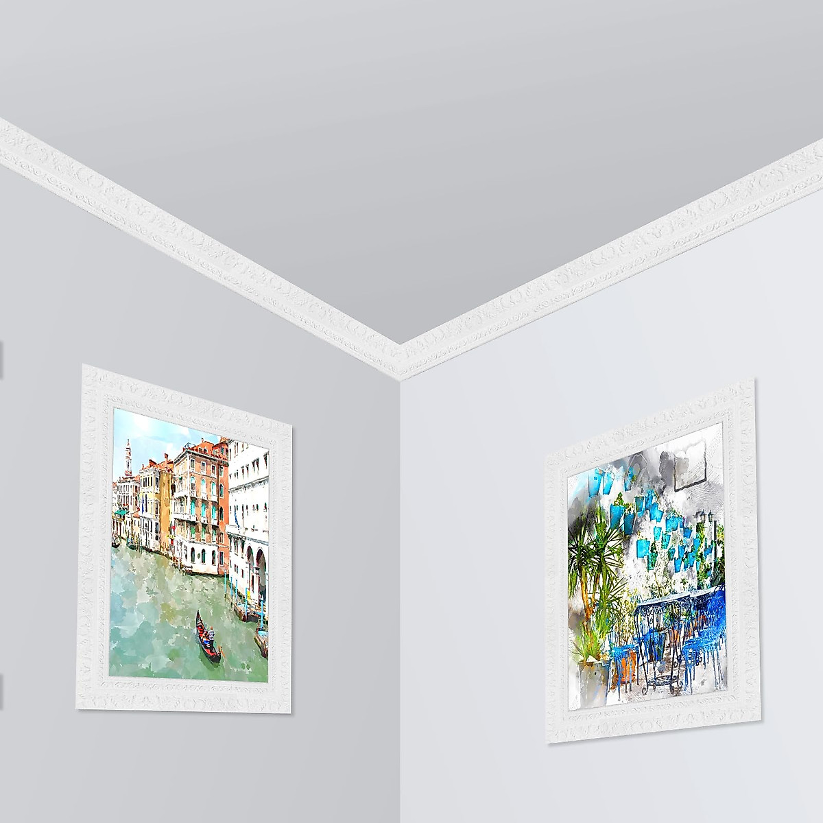 TaoBary 5 Roll 90 x 3 Inch Self Adhesive Flexible Foam Molding Trim Wallpaper Border 3D Sticky Decorative Wall Lines Peel and Stick Trim Wall Trim Baseboard Trim for Home Hotel DIY Decor