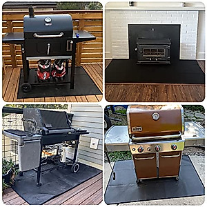 ZJYWSCH Under Grill Mat 36x56 inch Fireproof for Fireplace Fire Pit Smoker Grill Mats for Outdoor Grill Deck Protector BBQ Mat for Under BBQ Grill Pad Waterproof