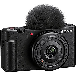 Sony ZV-1F Vlog Camera for Content Creators and Vloggers Black Bundle with Lexar 64GB High-Performance 800x UHS-I SDHC Memory Card + Camera Case + 1400 mAh Battery Pack