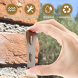 10Pcs Brick Clips Steel Brick Hanger for Hanging Outdoors,Brick Hook Clips Heavy Duty Brick Wall Hangers for Outdoor Hanging Picture Hangers Mount on Brick without Drilling