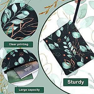 Shappy 2 Pieces Book Sleeve for Lovers Tree Leaves with Zipper Canvas Protector Paperback Cover Washable Pouch Pocket Teen Adult Lover Gift(Fresh Pattern)