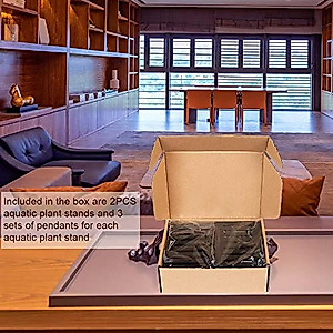 HALIFIN 2PCS Aquatic Plant Cup,Plastic Aquatic 𝐏𝐥𝐚𝐧𝐭 𝐏𝐨𝐭 Three Different Sizes of Holder, Fish Tank for Emersed Plants Aquariums, Suitable for Borders Aquariums Without (Black) (2.1 x 3.1 x 5)