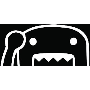 Domo Kun Drift Racing JDM Japanese Car Truck Window Bumper Vinyl Graphic Decal Sticker- (6 inch) / (15 cm) Wide MATTE WHITE Color