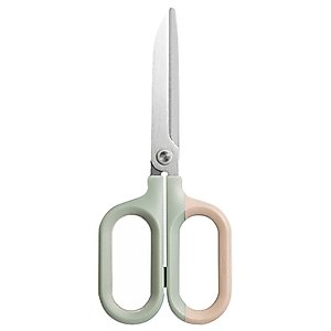 EZWORK Multipurpose Scissors, Comfort-Grip Handles Sharp Scissors for Office Home School Craft Sewing Fabric Supplies (7", Green-1)