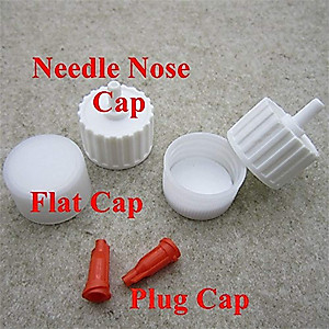 XMASIR Multi Purpose Precision Applicator Set 1 Oz. Henna Bottles Kit with Caps and Needle Tips Sizes (4 Bottles 16 Tips)