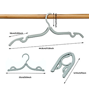 LMSAWK Hangers Foldable for Suitcase, Plastic Portable Hangers, Folding Sock Rack, Hangers for Traveling Camping RV Cruises, 12 Pcs of Hanger Add One Sock Clip, Bule