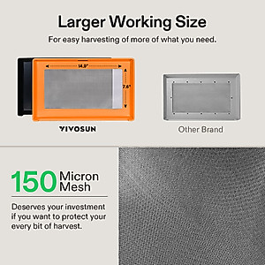 VIVOSUN Heavy Duty 2-in-1 Trimming Tray for Herbals Collecting, Dry Sift Screen Set with 150 Micron Fine Mesh Screen and 2 Trimming Scissors, Orange