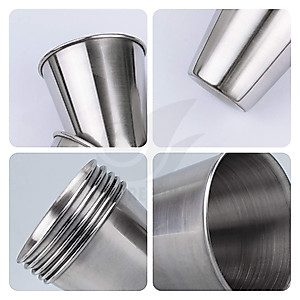 Azure Zone, 6 Pack Stainless Steel Shot Cups Metal Espresso Glass Barware Drinking Tumbler Vessel for Cocktail Beer Whiskey Water Bar Home Restaurant Tequila Liquor Party Silver 2 Ounce