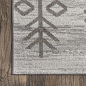 nuLOOM Rhonda Machine Washable Global Inspired Moroccan Area Rug, 3' 3" x 5', Grey