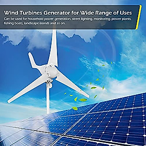 Dyna-Living Wind Turbine Generator Kit 400W DC 12V Wind Turbine Motor 3 Blades Wind Power Generator with Charge Controller for Home Marine Industrial Energy(Not included mast) White