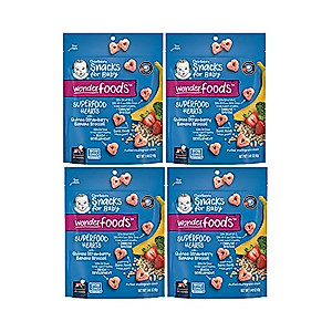 Gerber Baby Food, Crawler, Wonderfoods, Superfood Hearts, Quinoa Strawberry Banana & Broccoli, 1.48 Ounce (Pack of 4)