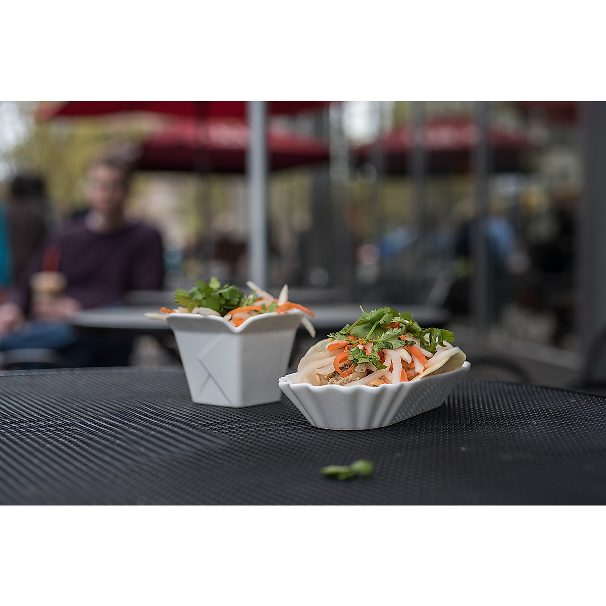 Fortessa Fortaluxe Food Truck Chic Hot Dog Plate, 8.25 x 4-Inch, Set of 4