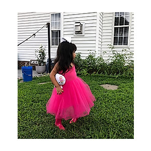 ZINPRETTY Toddler Dress Baby Girls Tutu Playwear Sleeveless Birthday Party Outfit Infant Tulle Sundress Knee Length 3-4T Rose