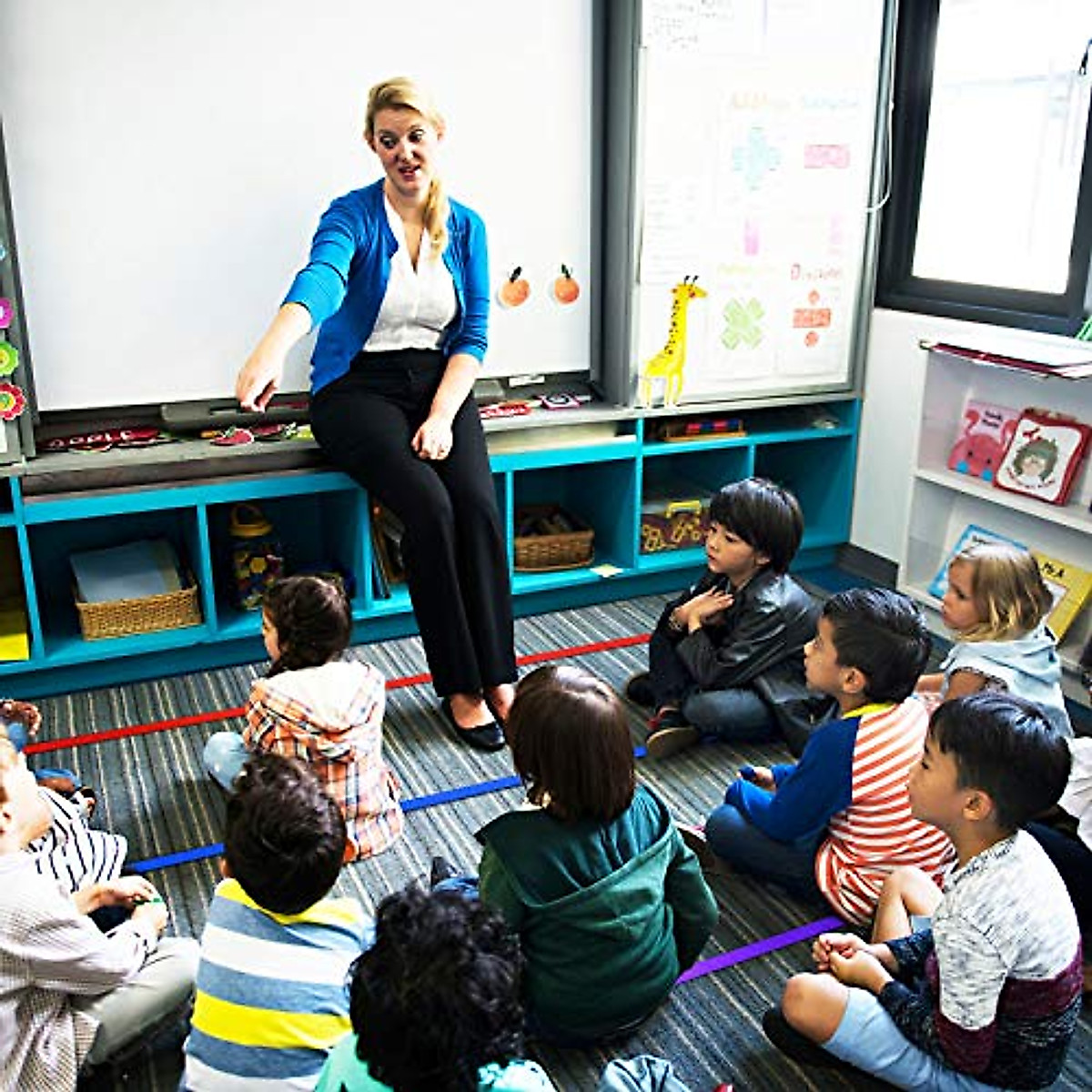 8 Rolls Carpet Marker Strips Carpet Nylon Carpet Strips for Classroom, Teachers, Office, Social Distance, 8 Colors (210 Feet)