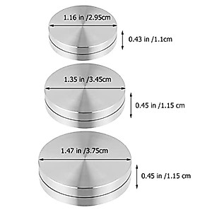 DOITOOL 3pcs Turntable Shaft Tabletop Accessories Cake Turntable Cake Stand Glass Round End Table Glass Tops Adapter for Glass Table to Rotate Non-Slip Mat Desktop Aluminum Alloy