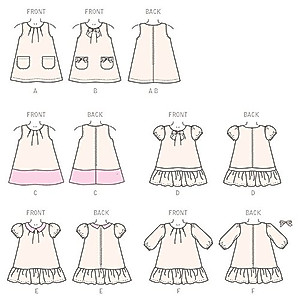 McCall's Patterns M7308 Toddlers' Tent Dresses, CCB